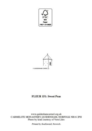 Fleur 151 (Blank): Sweet Peas - Quidenham Carmelite Monastery
